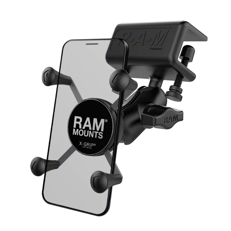 RAM Mounts Ranger X-Grip Phone Mount with Glare Shield Clamp Base RAM-B ...
