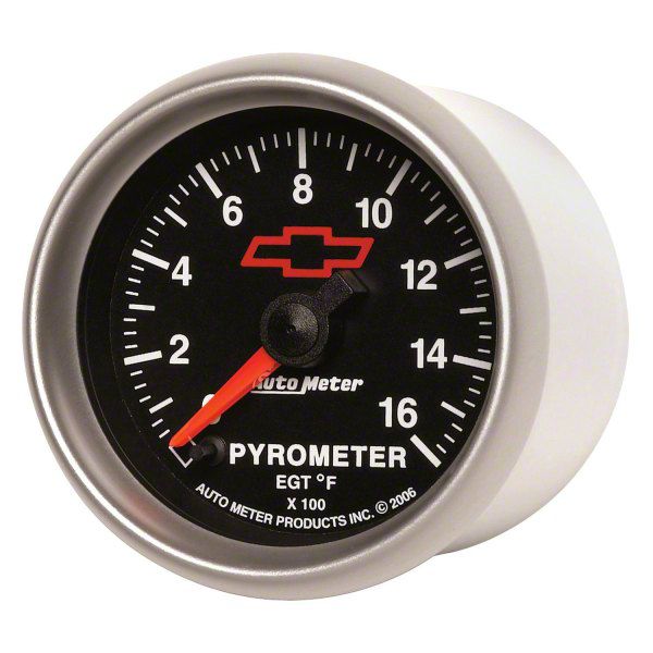 Auto Meter Tahoe Pyrometer Gauge with Chevy Red Bowtie Logo; Digital ...