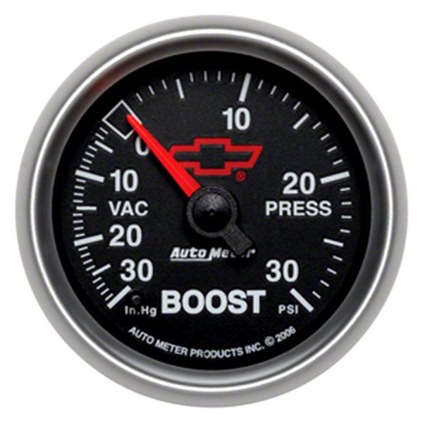 Auto Meter Silverado 1500 Boost/Vacuum Gauge with Chevy Red Bowtie Logo ...