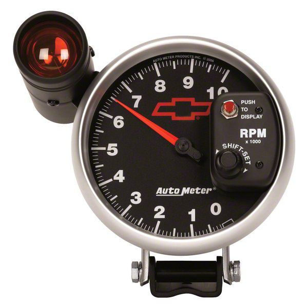 Auto Meter Tahoe 5-Inch Pedestal Tachometer with Shift Light and Chevy ...