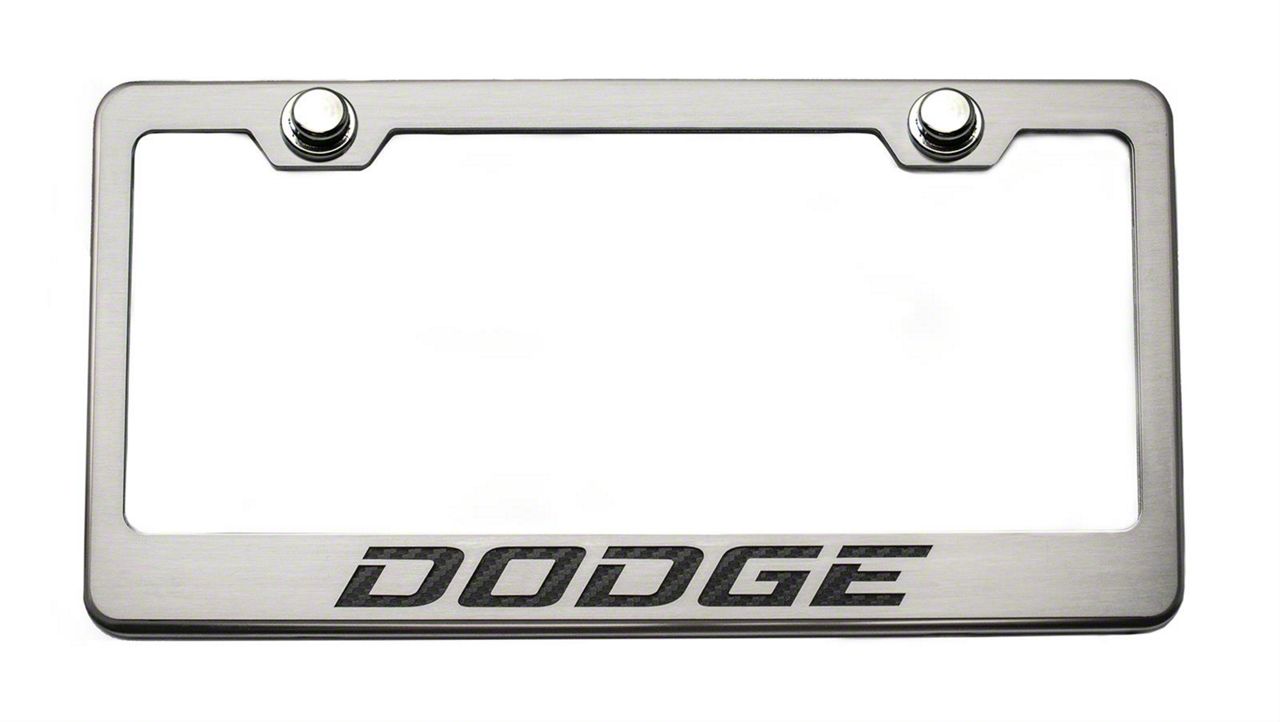 RAM 3500 License Plate Frame with Dodge Logo; Red Carbon Fiber ...