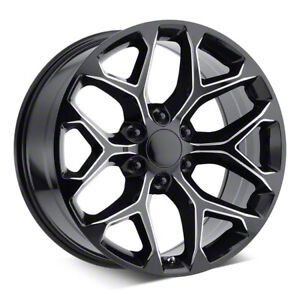 Factory Style Wheels Silverado 1500 Snowflake Style Gloss Black Milled ...