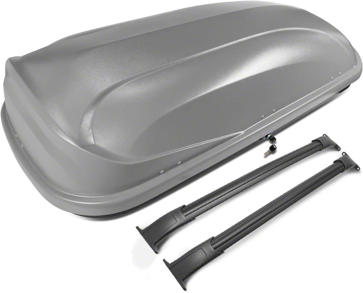 Yukon Roof Rack Cross Bars with Lockable Cargo Box; Gray (15-20 Yukon ...