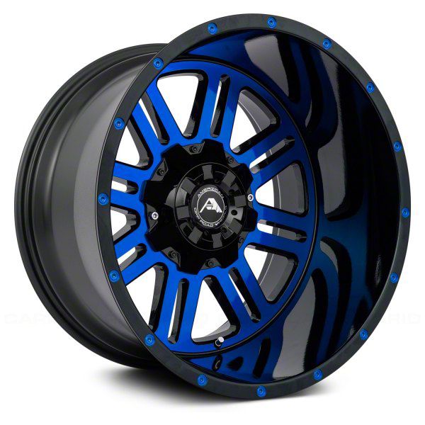 American Off-Road Wheels Yukon A106 Gloss Black Machined with Blue Tint ...