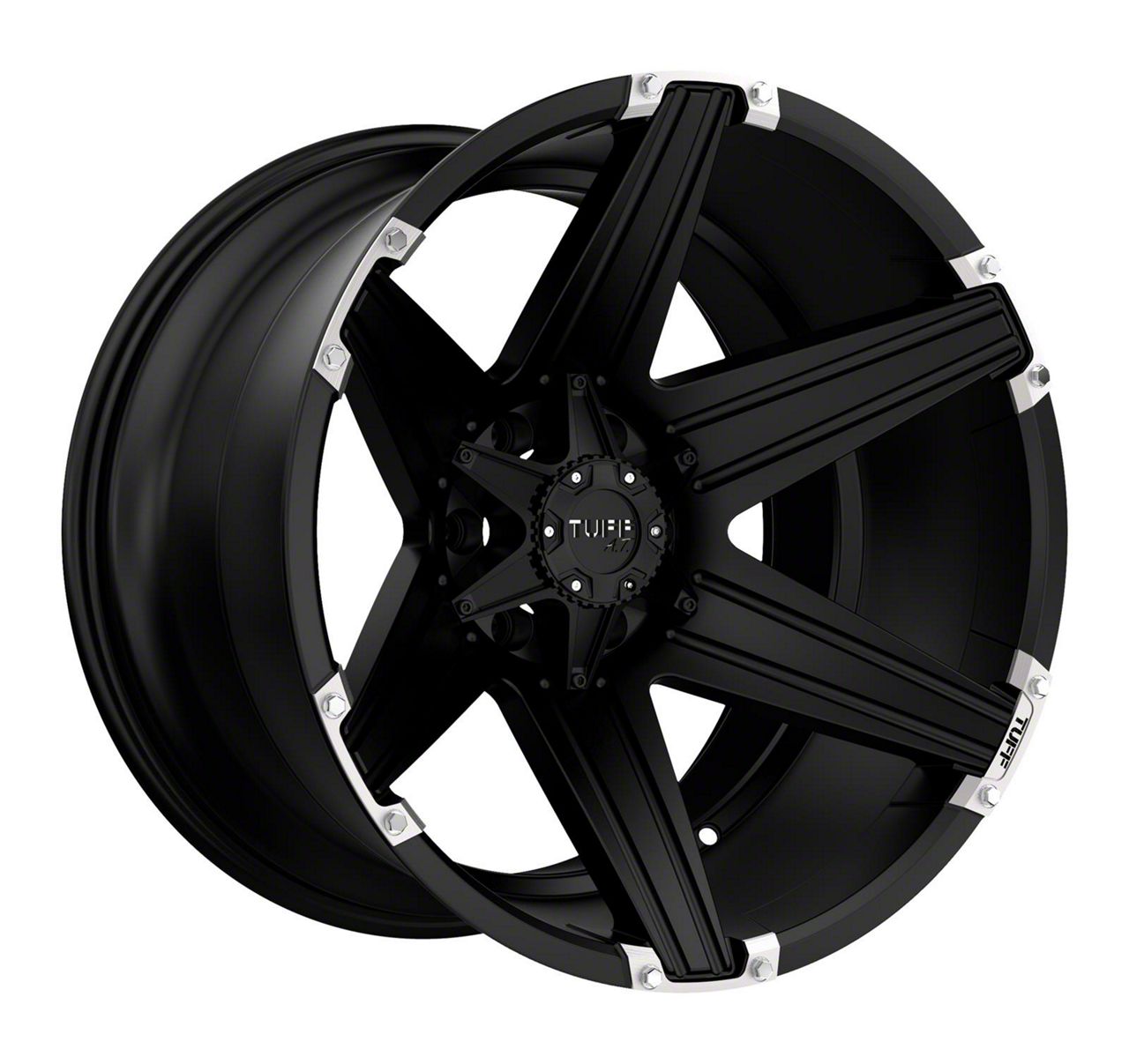 Tuff Silverado 1500 T12 Satin Black with Brushed Inserts 6-Lug Wheel ...