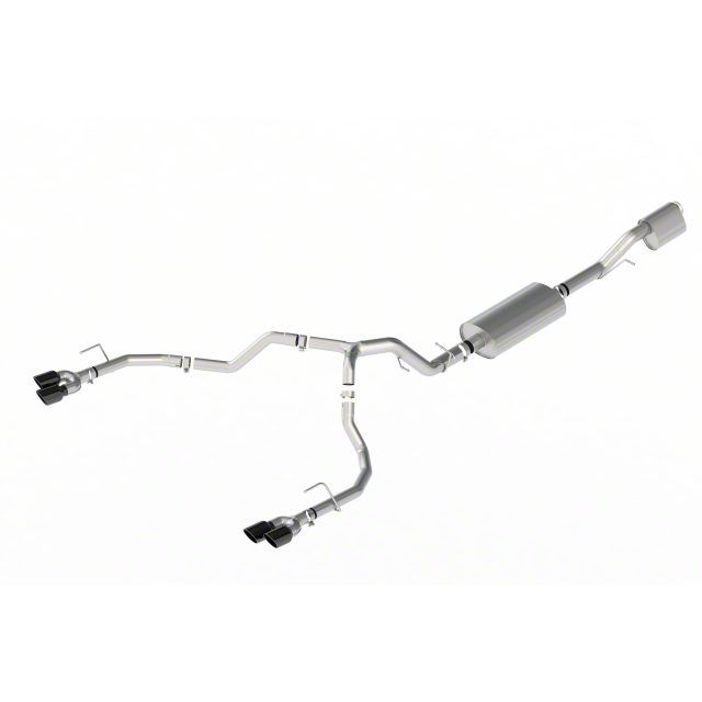 GM Tahoe Performance Dual Exhaust System with Black Chrome Tips; Rear ...