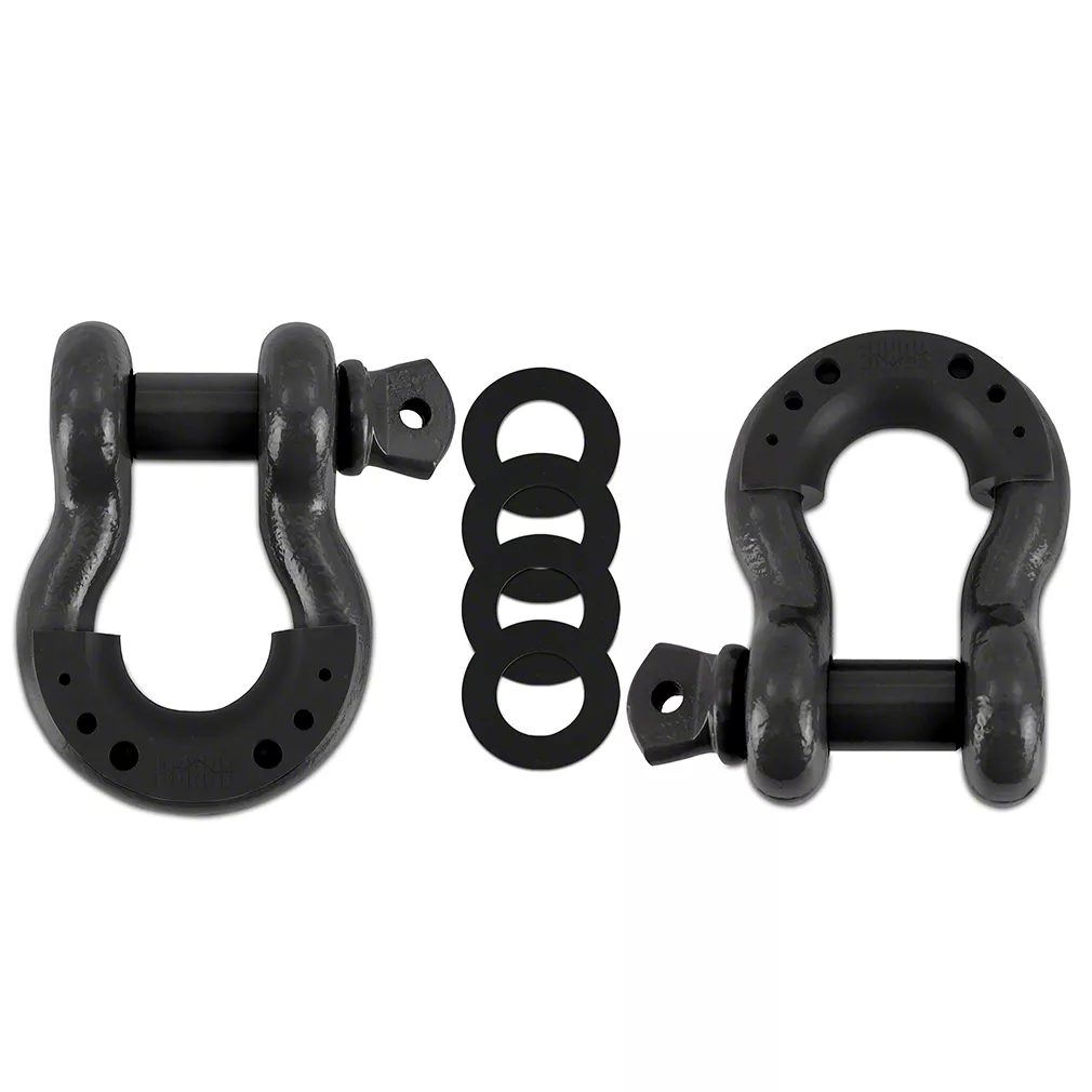 Borne Off-Road F-150 3/4-Inch D-Ring Shackle Set; Black BNDR-BK - Free ...