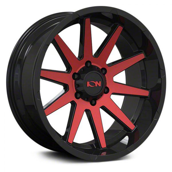 ION Wheels Silverado 1500 TYPE 143 Gloss Black with Red Machined 6-Lug ...