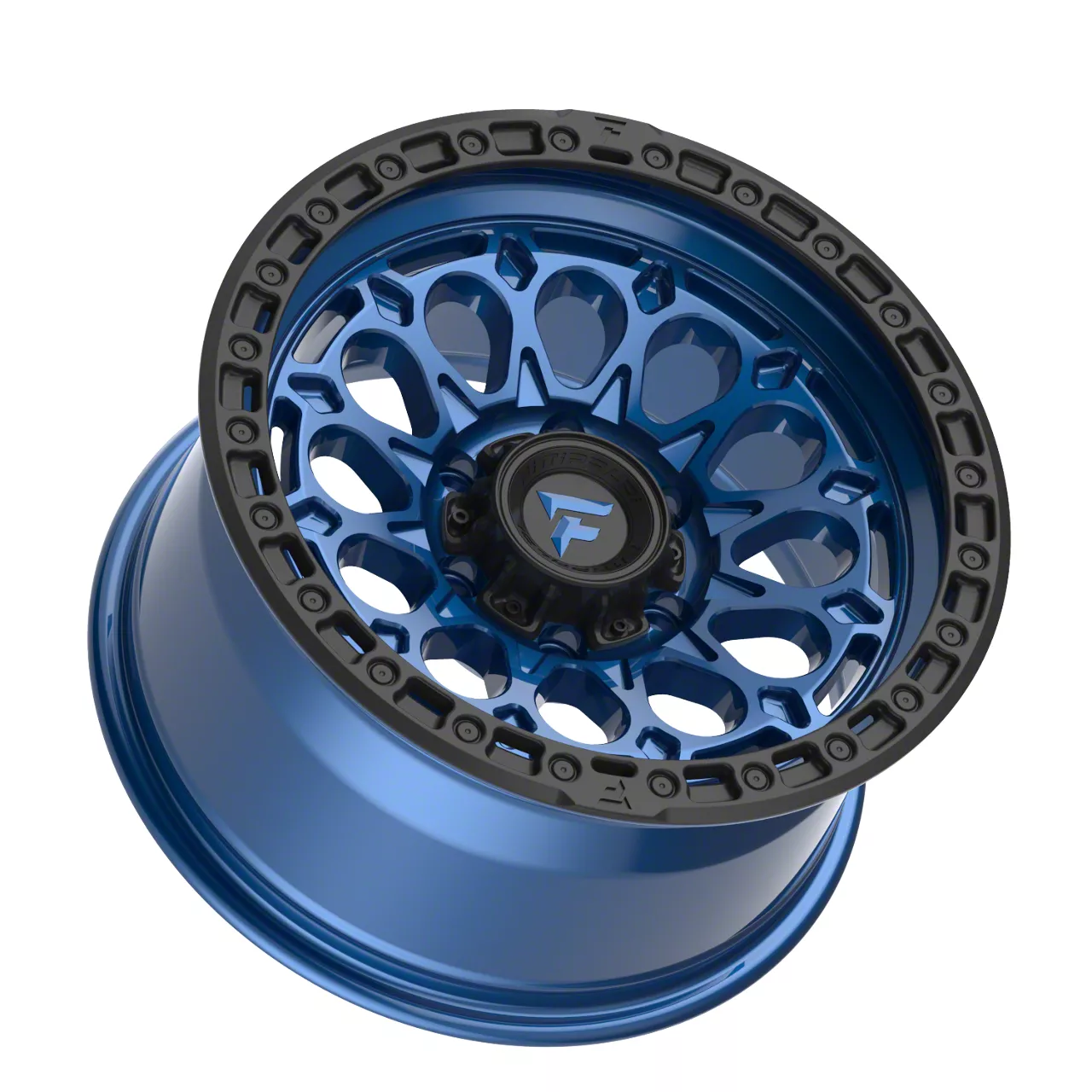 Fittipaldi Offroad Tahoe FT101BLB Satin Blue with Black Ring 6-Lug ...