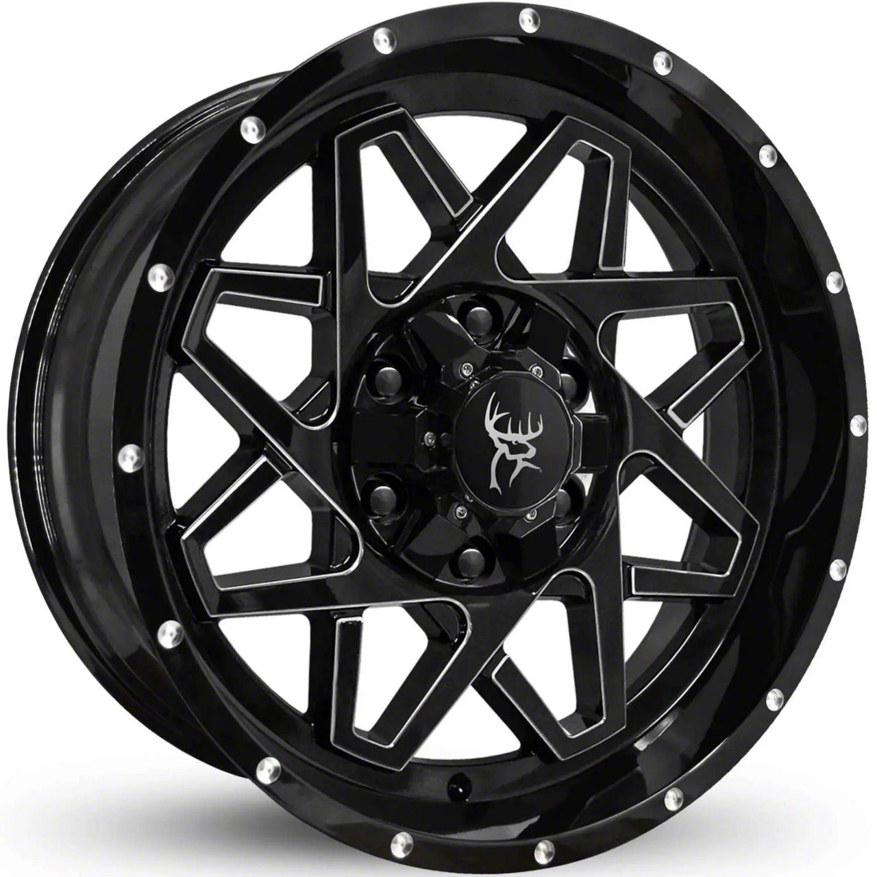 Buck Commander Tahoe Gridlock Gloss Black with Milling Wheel; 20x10 ...