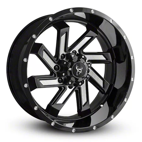Buck Commander F-150 SAW Gloss Black Milled Face Wheel; 20x10; -25mm ...