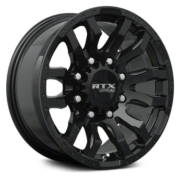 RTX Offroad Wheels Silverado 1500 Patton Gloss Black 6-Lug Wheel; 18x9; 10mm Offset 82964 (99-06 ...