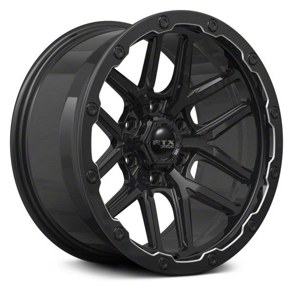 RTX Offroad Wheels Tahoe Volcano Gloss Black Milled Edge 6-Lug Wheel ...