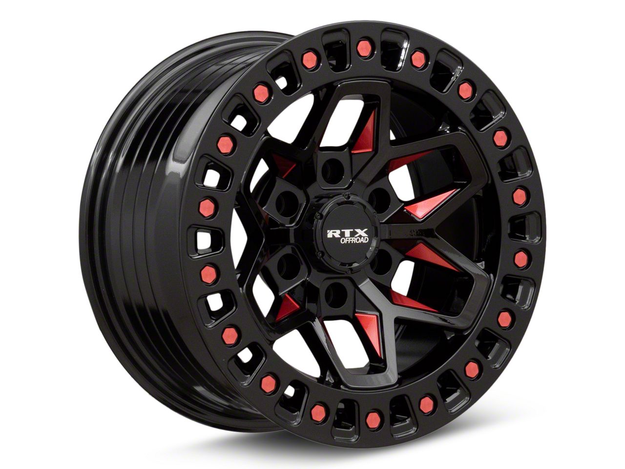 RTX Offroad Wheels Yukon Zion Black Milled Red 6-Lug Wheel; 18x9; 0mm ...