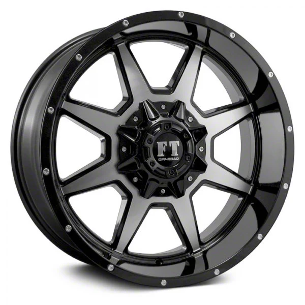 Full Throttle Off Road F-150 FT2 Gloss Black Machined 6-Lug Wheel; 18x9 ...
