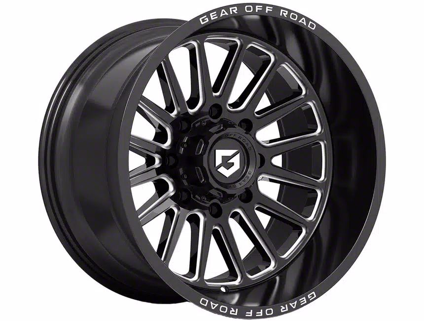 Gear Off-Road Yukon Leverage Gloss Black Milled 6-Lug Wheel; 20x12 ...