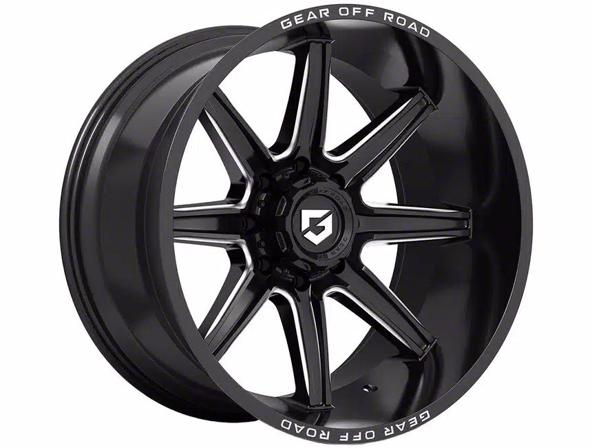 Gear Off-Road Tahoe Ridge Gloss Black Milled 6-Lug Wheel; 18x9; 18mm ...