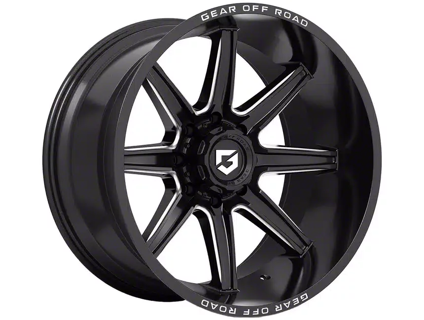 Gear Off-Road Silverado 1500 Ridge Gloss Black Milled 6-Lug Wheel; 20x9 ...