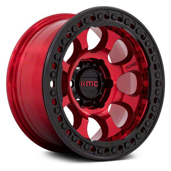 KMC Sierra 1500 Riot Beadlock Candy Red with Black Ring 6-Lug Wheel ...