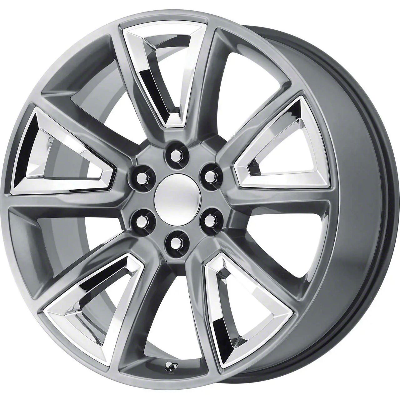 Performance Replicas Tahoe PR168 Hyper Silver with Chrome Accents 6-Lug ...