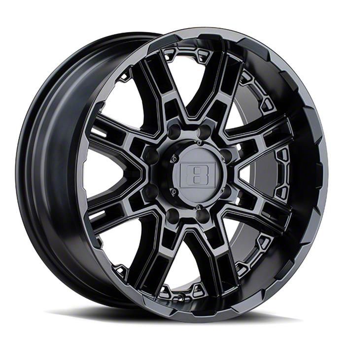 Level 8 Wheels Silverado 1500 Slingshot Matte Black 6-Lug Wheel; 18x9 ...