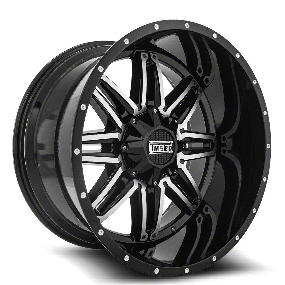 Twisted Off-Road Dakota T-25 Billet Gloss Black Machined 5-Lug Wheel ...