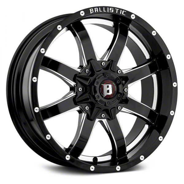 Ballistic Dakota Anvil Gloss Black Milled 5-Lug Wheel; 18x9; 0mm Offset ...