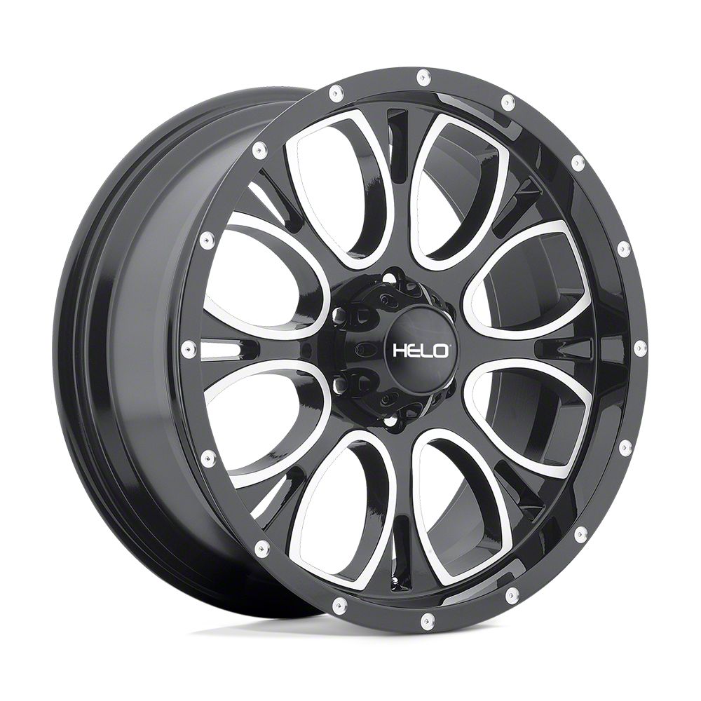 HELO F-150 HE879 Gloss Black Machined 6-Lug Wheel; 18x9; -12mm Offset ...