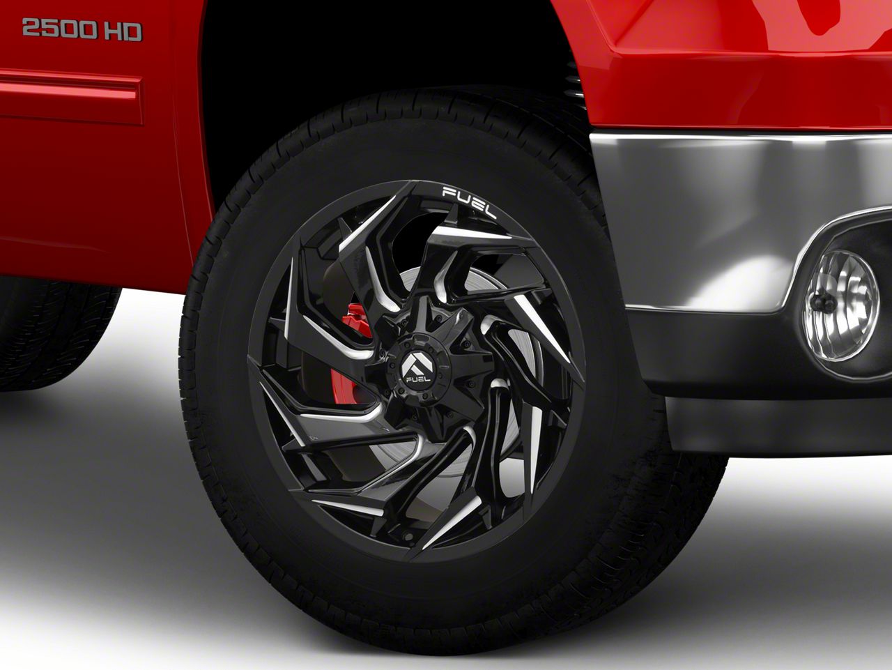 Fuel Wheels RAM 2500 Reaction Gloss Black Milled 8-Lug Wheel; 20x9 ...
