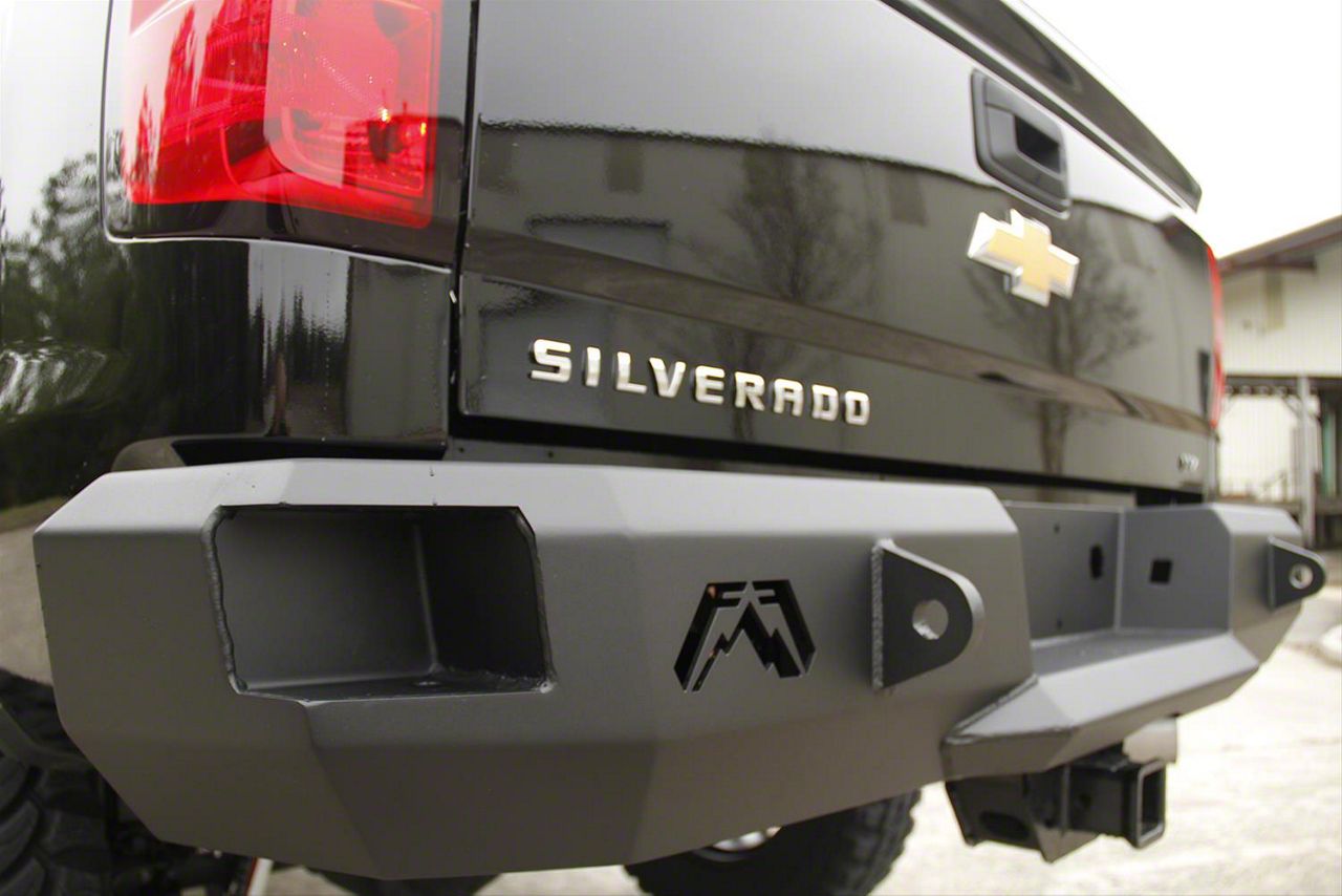 Fab Fours Silverado 2500 Premium Rear Bumper with D-Ring Mounts; Bare ...