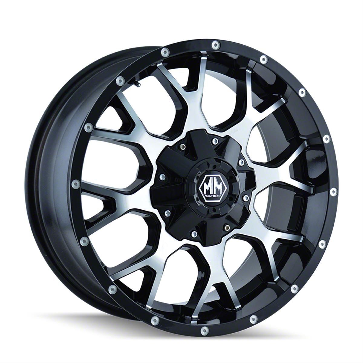 Mayhem Wheels Sierra 2500 Warrior Gloss Black Machined 8-Lug Wheel ...