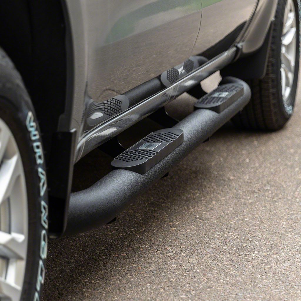 Sierra 1500 Big Step 4-Inch Round Side Step Bars; Textured Black (07-18 ...