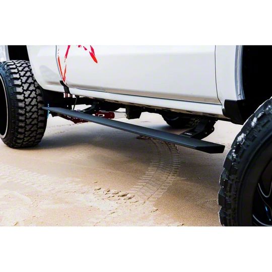 RBP Sierra 3500 Stealth Power Running Boards; Extended Drop; Black RBP ...