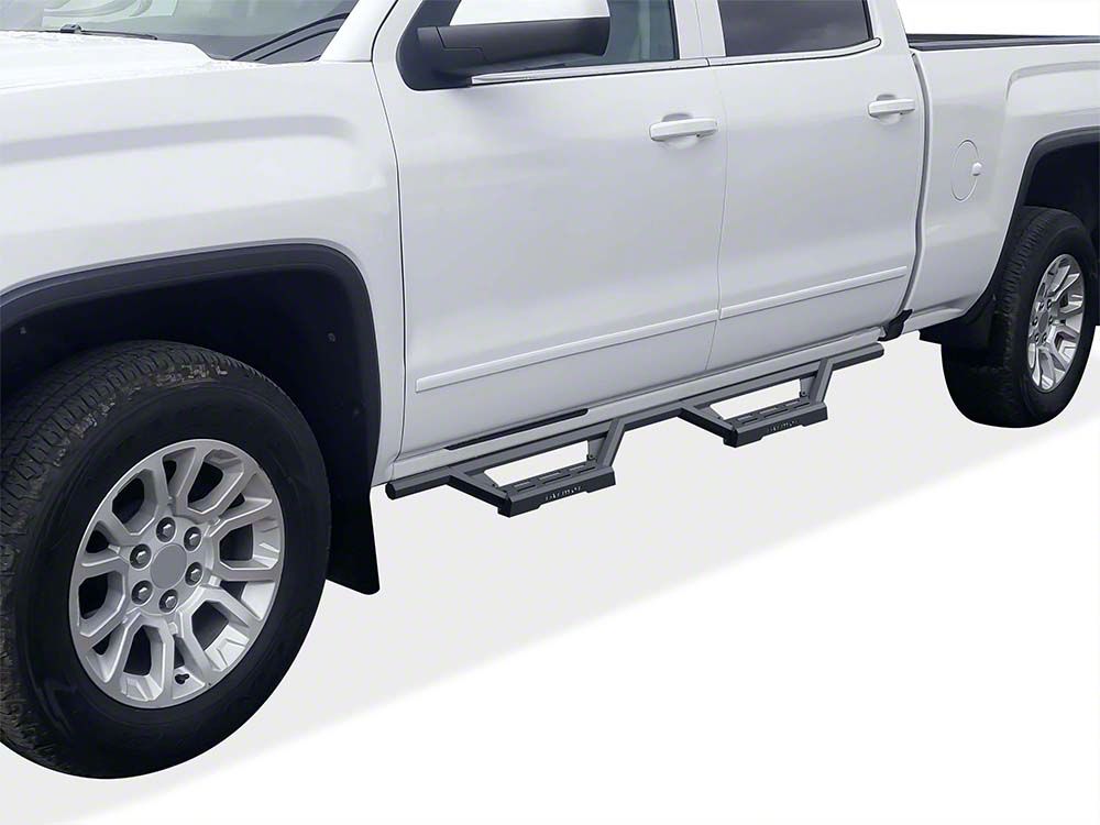 Sierra 1500 Octagon Tube Drop Style Nerf Side Step Bars; Black (07-18 Sierra 1500 Crew Cab ...