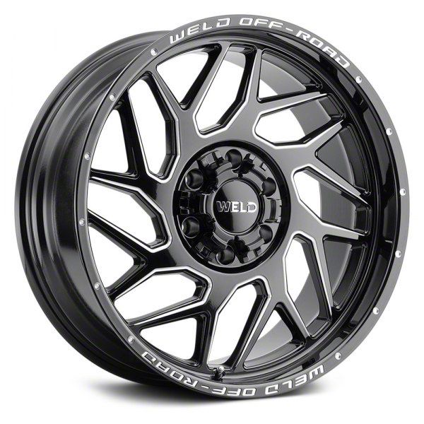 Weld Off-Road Silverado 3500 Fulcrum Gloss Black Milled 8-Lug Wheel ...