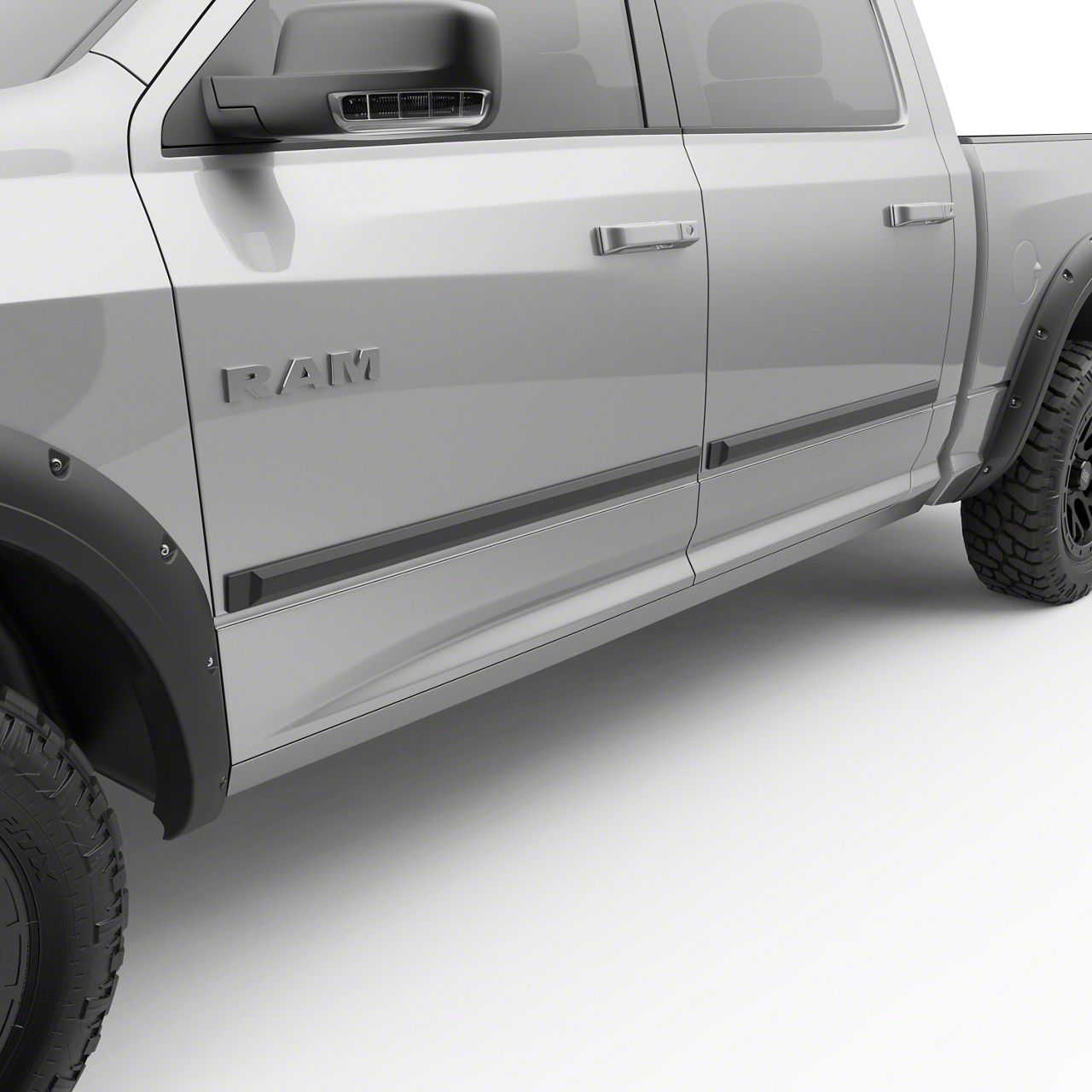 EGR Sierra 2500 Rugged Look Body Side Molding; Matte Black 951574 (15-19 Sierra 2500 HD Double ...