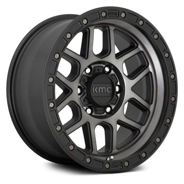 KMC RAM 2500 Mesa Satin Black with Gray Tint 8-Lug Wheel; 18x9; 18mm ...