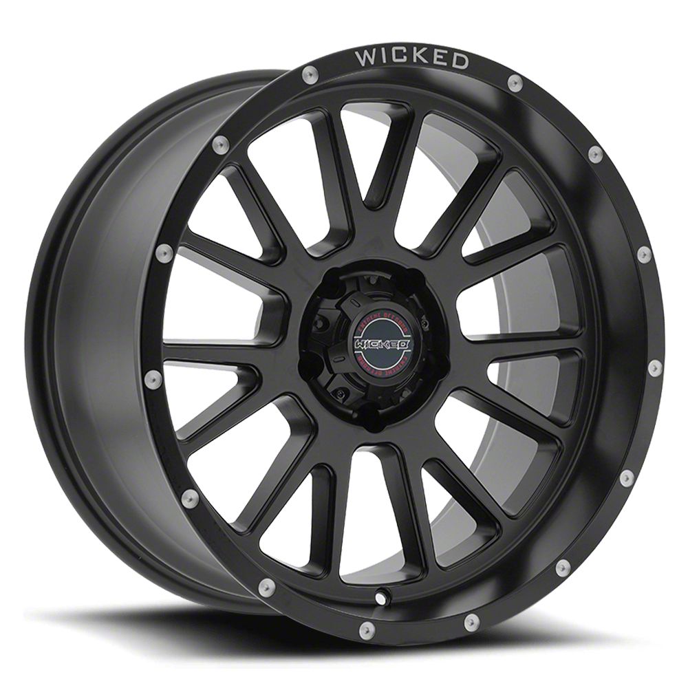 Wicked Offroad Silverado 2500 W907 Satin Black Milled 8-Lug Wheel ...