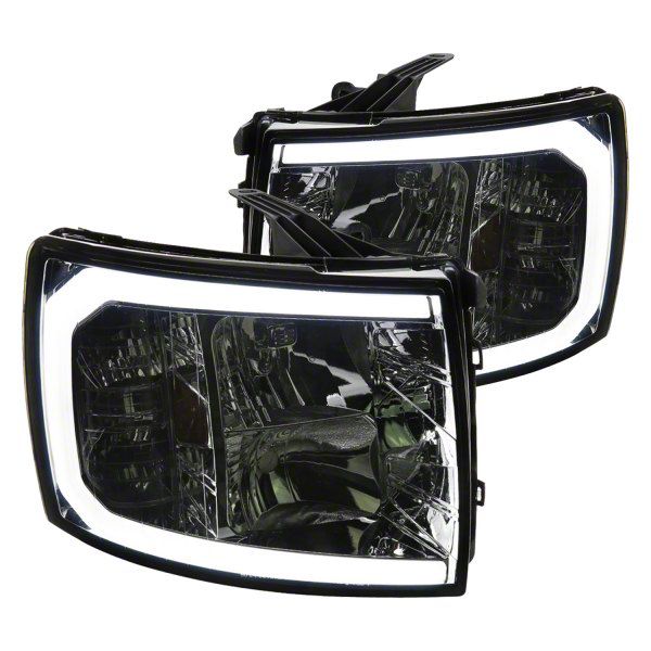Silverado 1500 LED C-Bar Factory Style Headlights; Chrome Housing ...