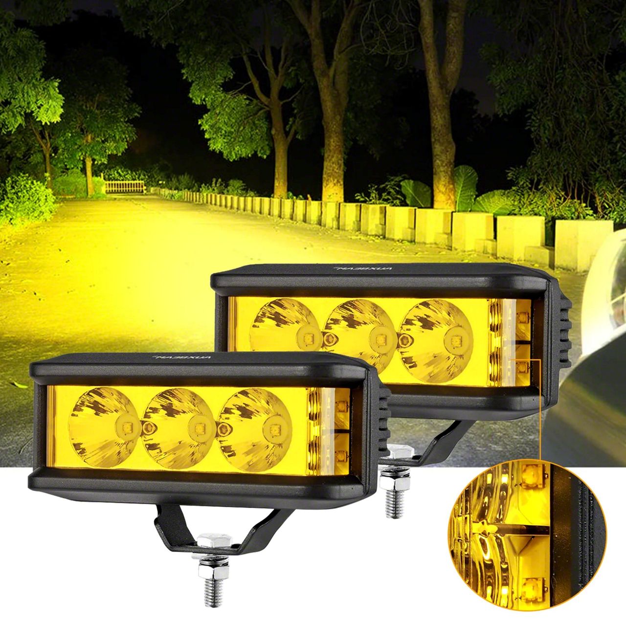 Colorado 5-Inch Side Shooter Yellow LED Light Bar; Spot Beam (Universal ...