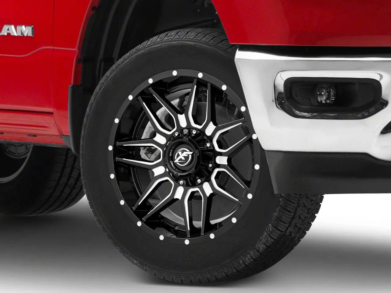 XF Offroad RAM 1500 XF-222 Gloss Black Milled 6-Lug Wheel; 20x9; 0mm ...