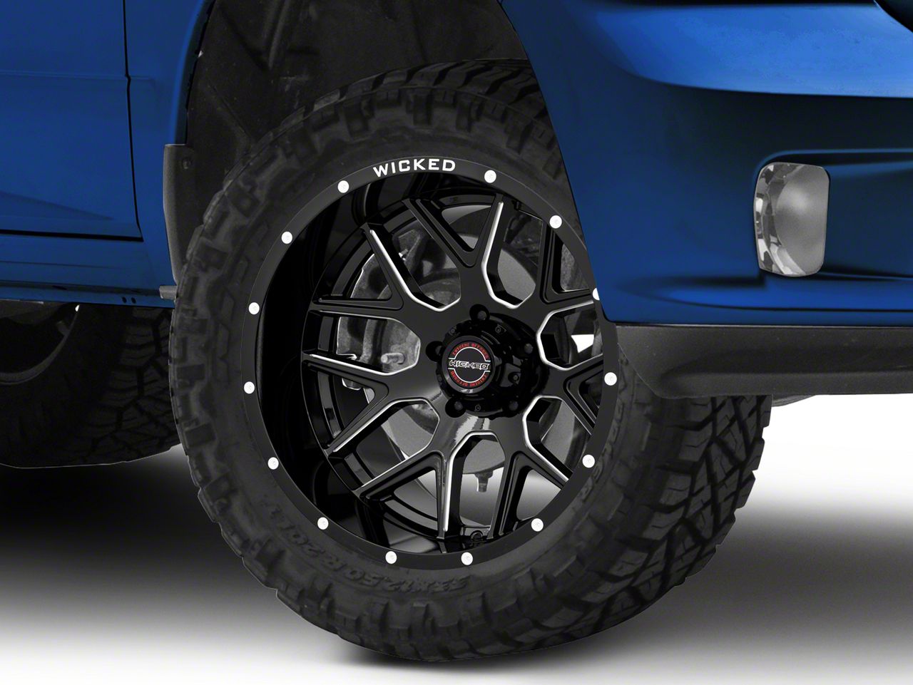 Wicked Offroad RAM 1500 W903 Gloss Black Milled 5-Lug Wheel; 20x12 ...