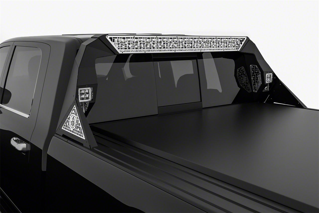 Road Armor RAM 3500 iDentity Headache Rack with Bedrail Pods and Double ...