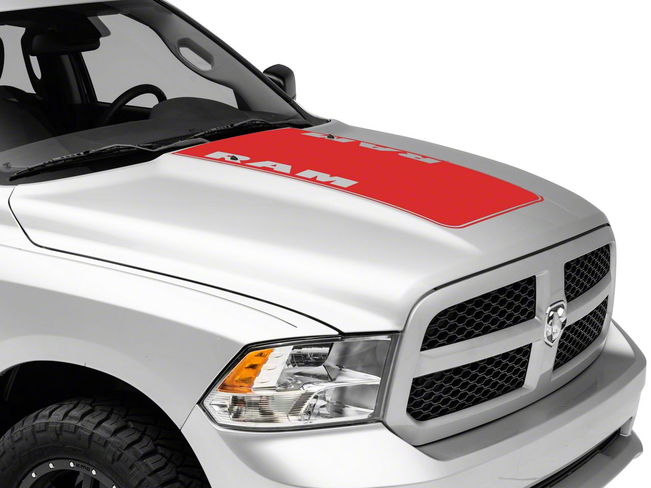 RAM Officially Licensed RAM 1500 Hood Decal with RAM Logo; Red R135337 ...