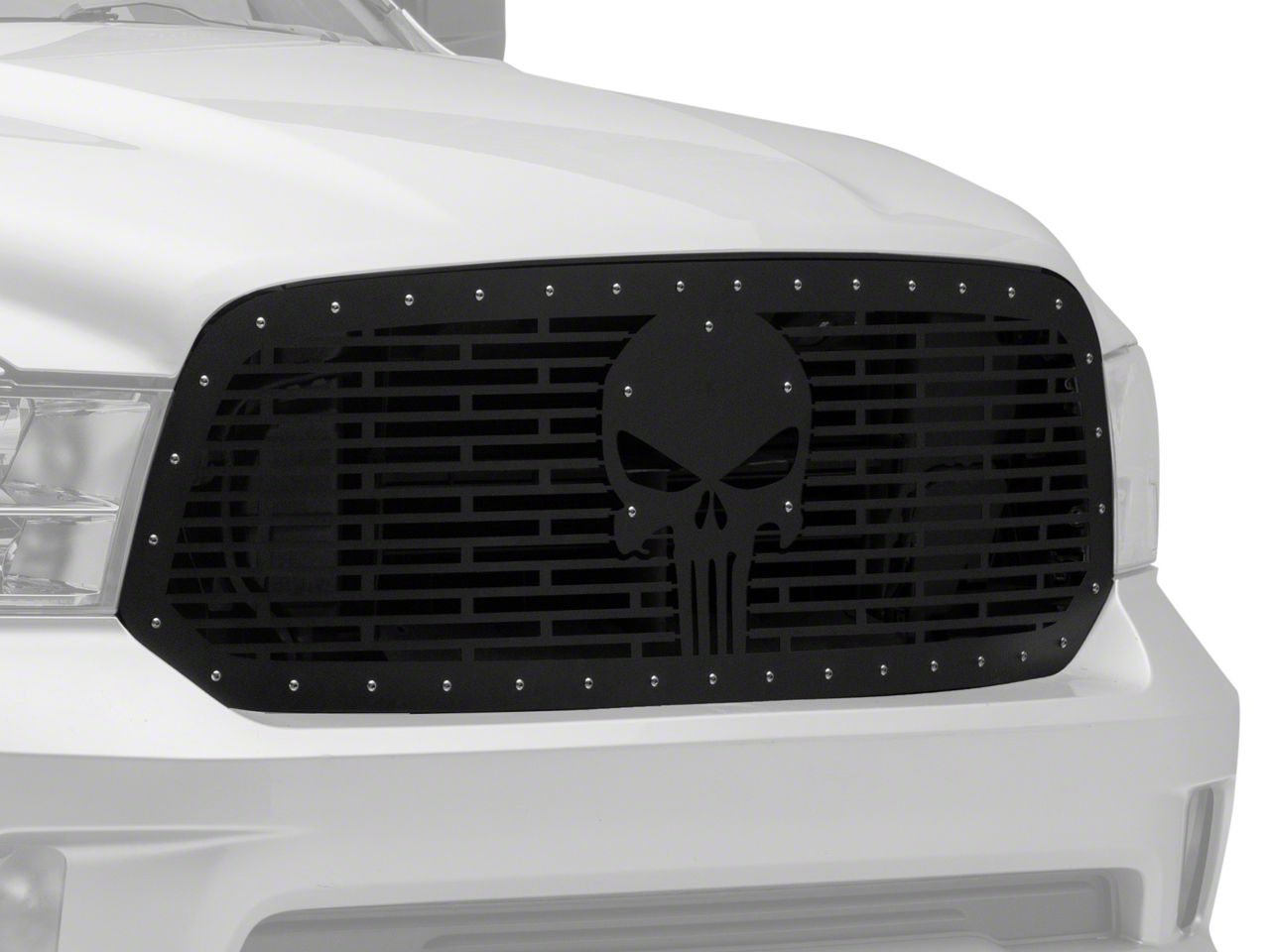 RAM 1500 1-Piece Steel Upper Replacement Grille; Punisher (13-18 RAM ...