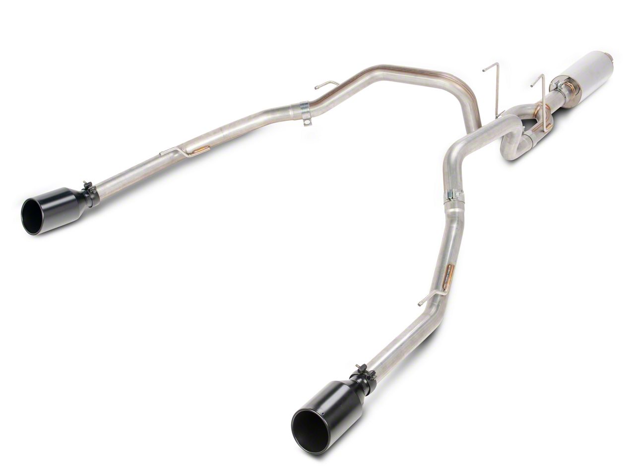 Proven Ground RAM 1500 Dual Exhaust System with Polished Tips; Rear ...
