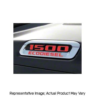 RAM 1500 Sport Hood Letter Inlay Decals; Gloss Black (19-23 3.0L ...