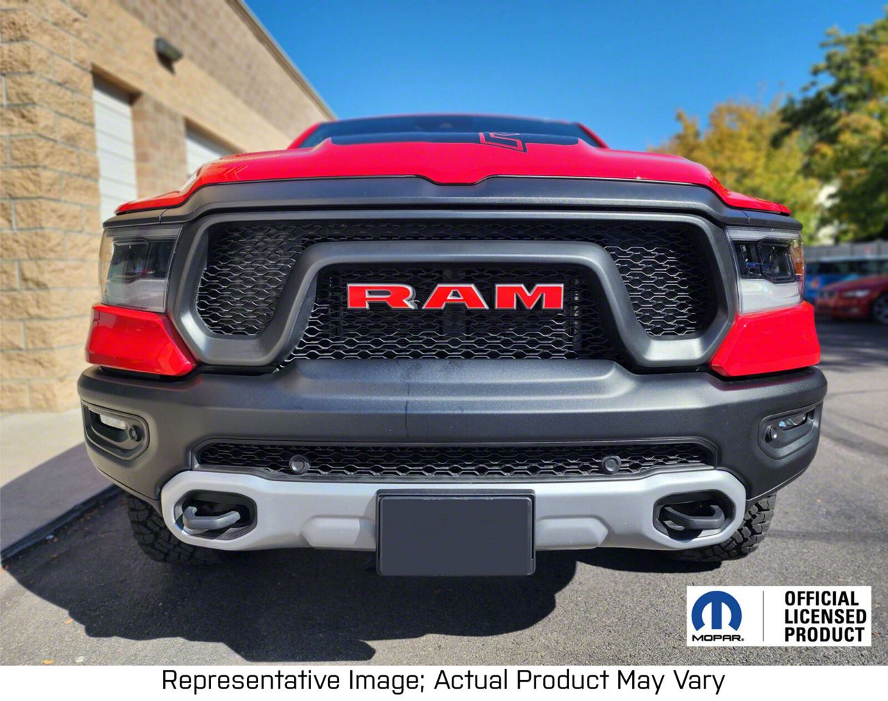 RAM 1500 RAM Grille Emblem Overlay Decal; Carbon Fiber Black (19-23 RAM ...