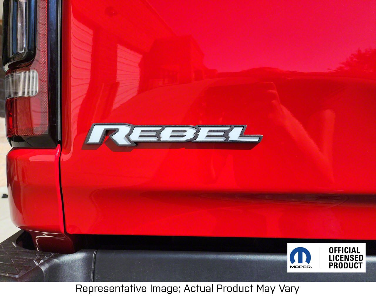 RAM 1500 Rebel Tailgate Emblem Overlay Decal; Matte Black (19-23 RAM ...