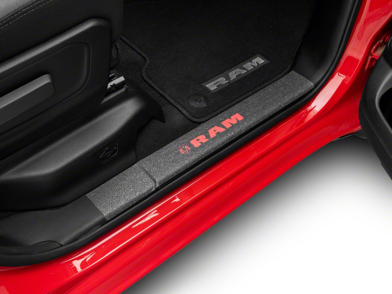 RAM Officially Licensed RAM 1500 Door Sill Body Shield Decal; Red ...